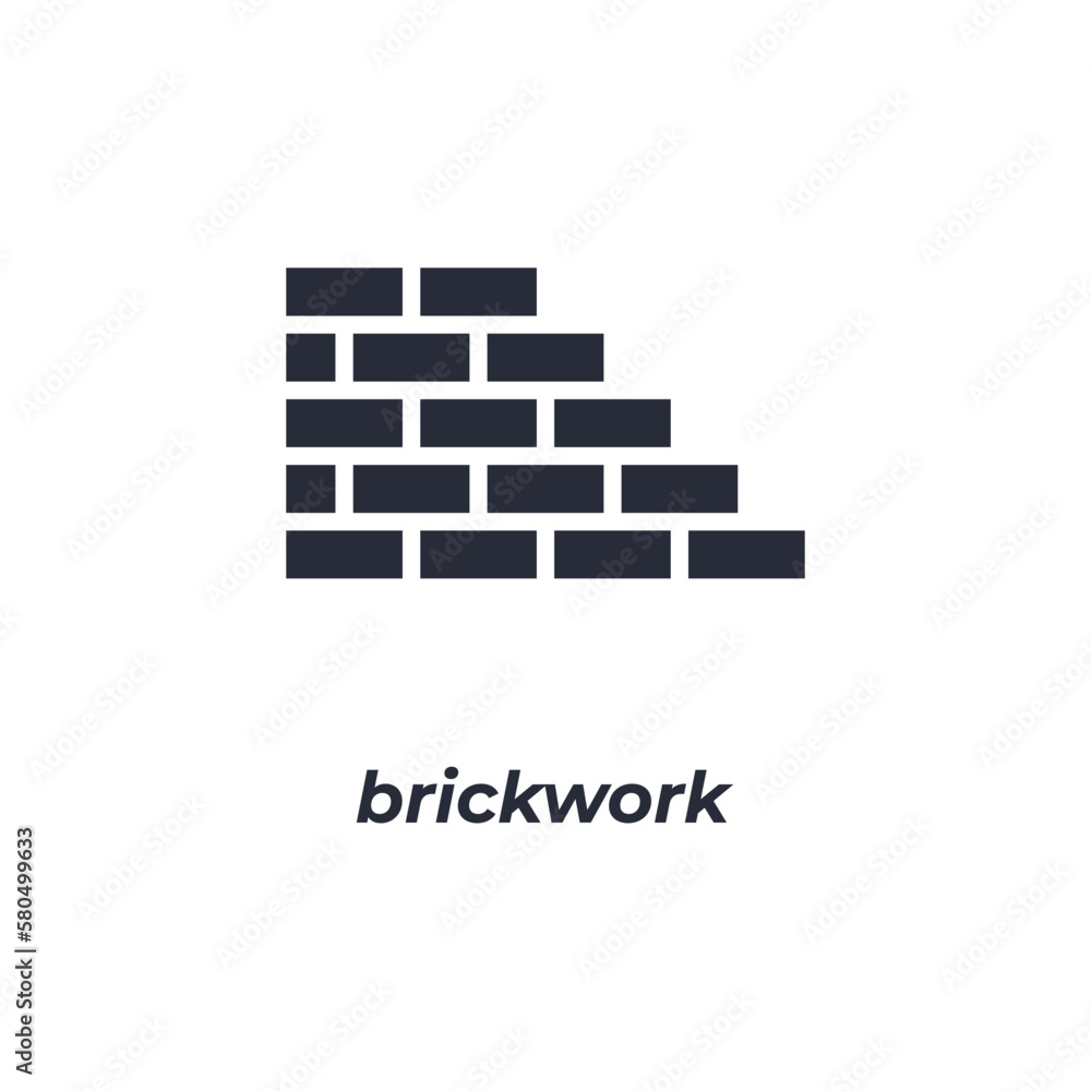 Vector sign brickwork symbol is isolated on a white background. icon ...