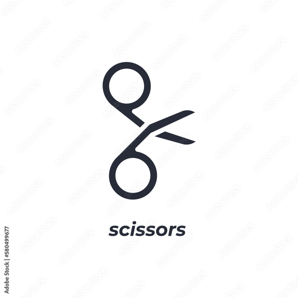 Vector sign scissors symbol is isolated on a white background. icon ...