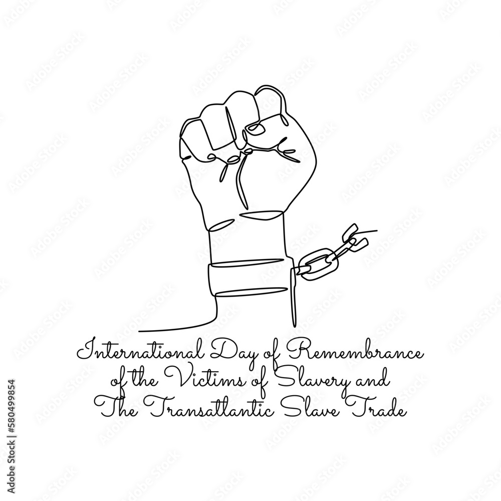 Vetor de single line art of international day of remembrance of the ...