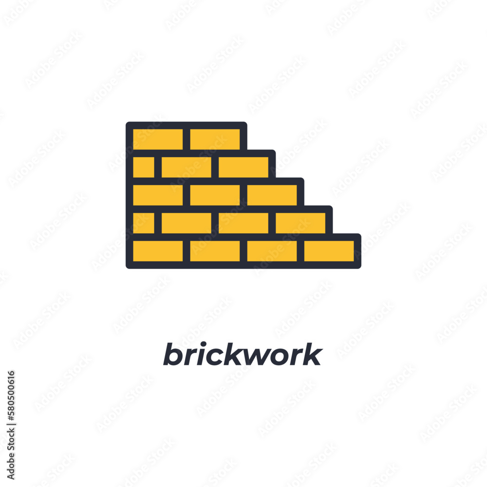 Vector sign brickwork symbol is isolated on a white background. icon ...