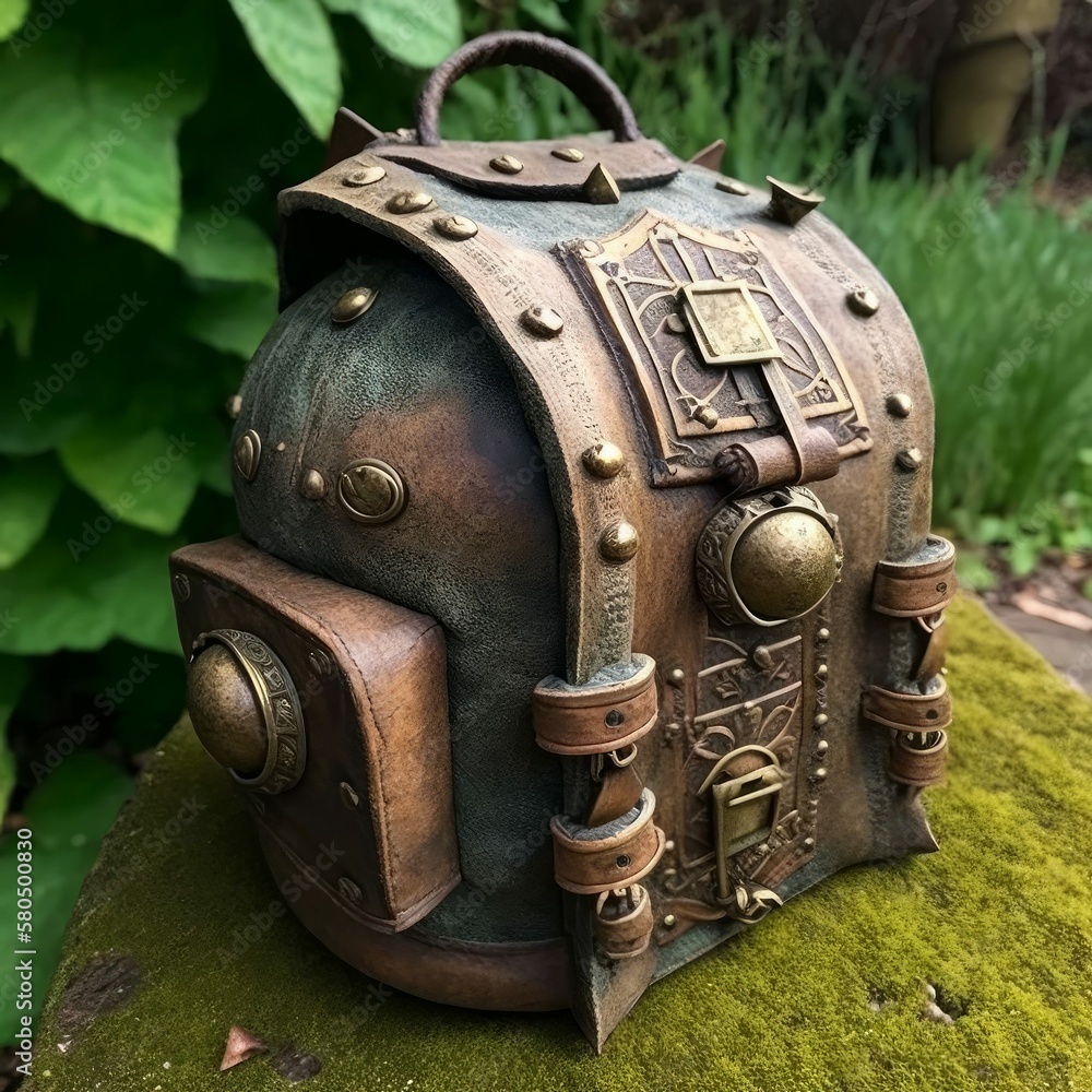 Metal and Leather Backpack for Medieval Fantasy RPG Dwarven Character ...