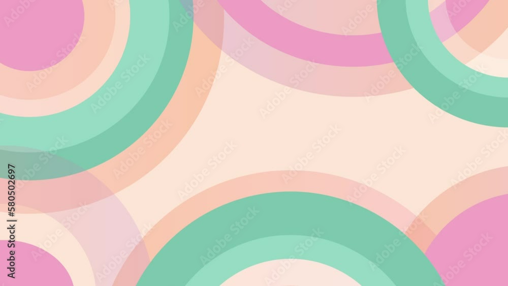 Abstract animated background of moving concentric circles with summer ...