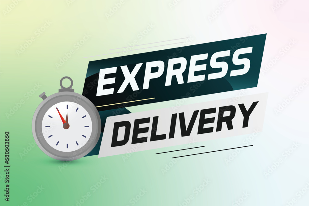 Express delivery word concept vector illustration with stopwatch style ...