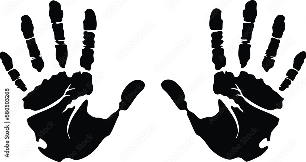 A human handprint silhouette vector illustration. Stock Vector | Adobe ...