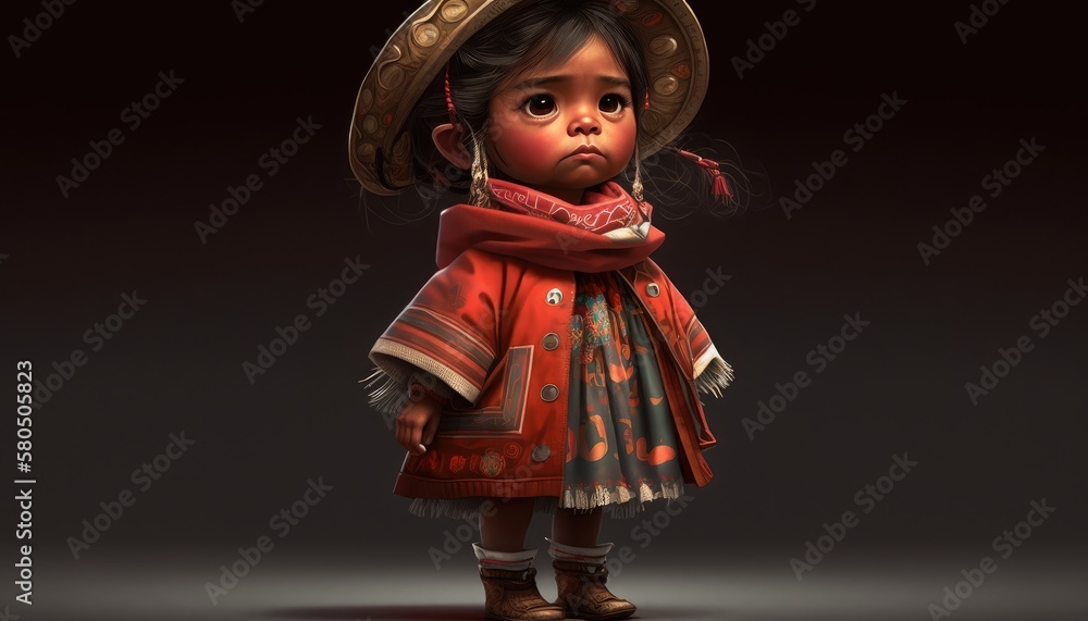 beautiful quechua girl en traditional clothes. peruvian. Created with ...