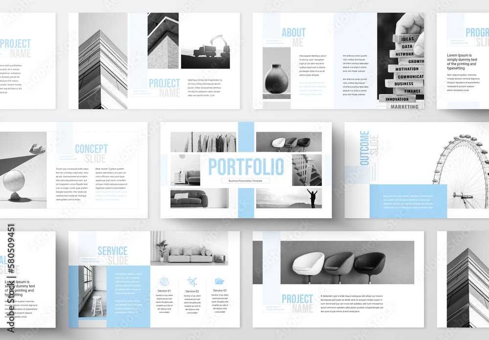 Clean Portfolio Presentation Layout Stock Template | Adobe Stock