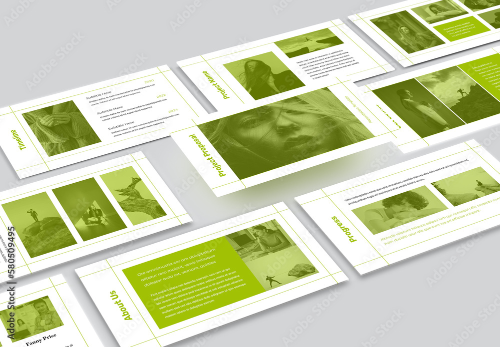 Modern Presentation Layout with Green Elements Stock Template | Adobe Stock