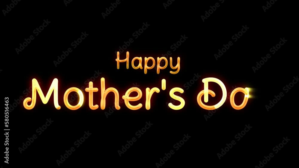 Happy Mother's Day text animated in luxury gold color on transparent ...