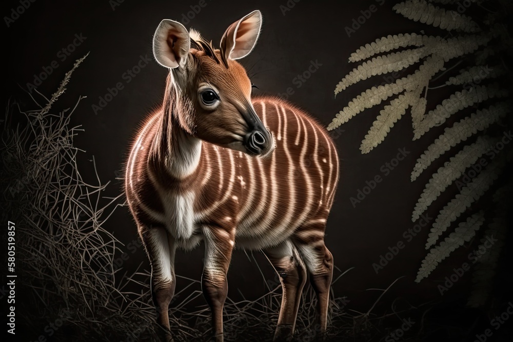 The bongo (Tragelaphus eurycerus) is a forest mammal that eats plants ...