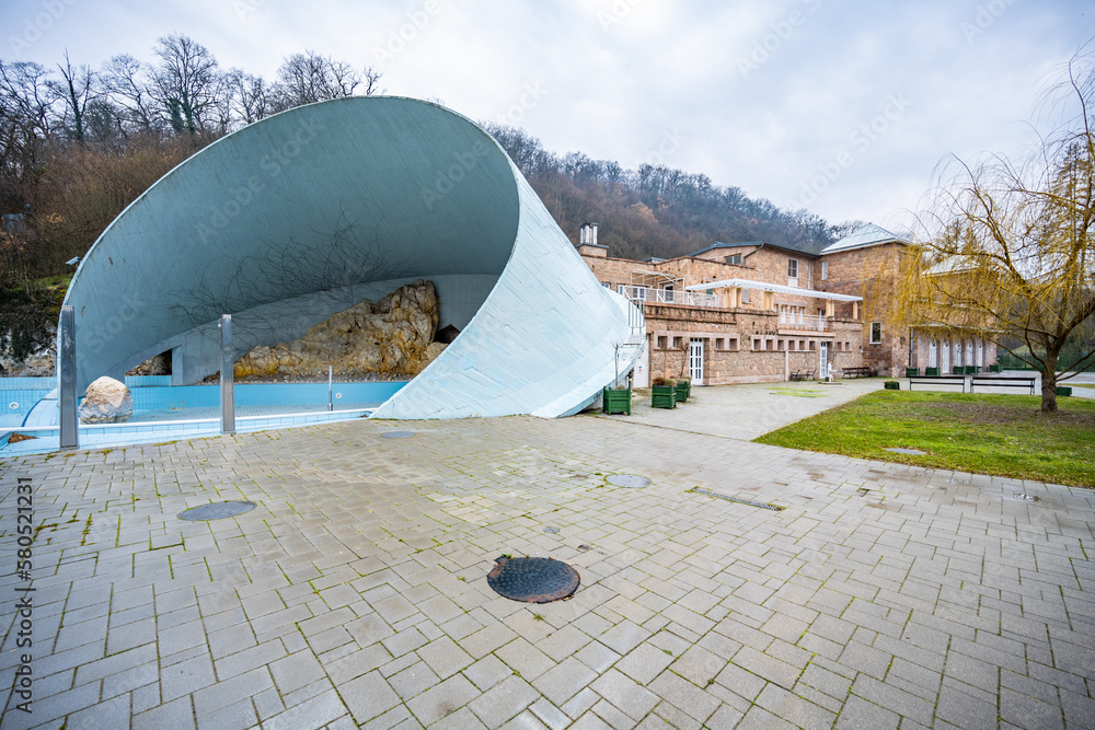 Cave bath complex (Barlangfurdo), a thermal bath complex in a natural ...