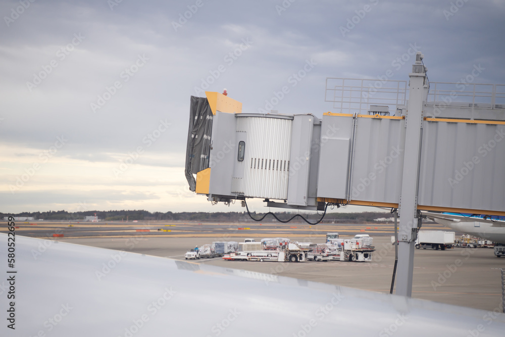 Jet bridge from the airport terminal gate Stock Photo | Adobe Stock