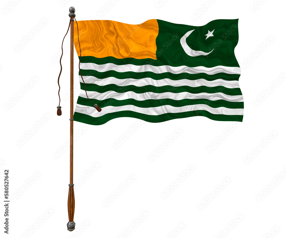 National flag of Azad Kashmir. Background with flag of Azad Kashmir ...