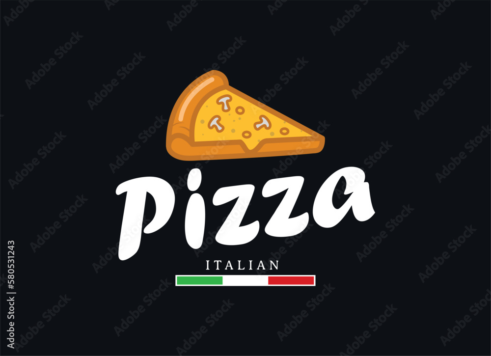 Italian pizza vector logo for restaurant and fast food. Delivery ...