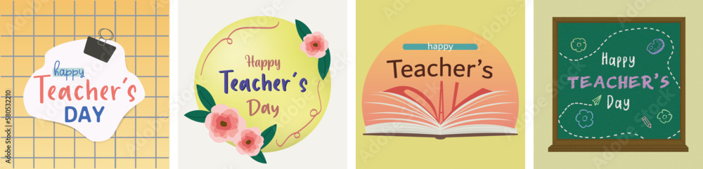 Happy Teachers Day set Stock Vector | Adobe Stock