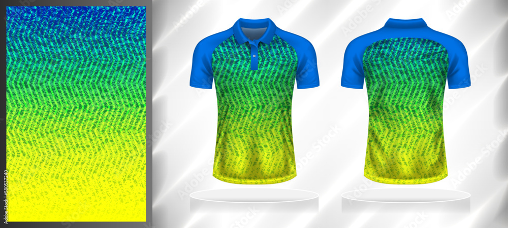 Vector sport pattern design template for Polo T-shirt front and back ...