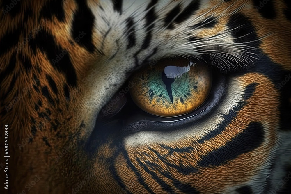 Tiger eyes. Generative AI Stock Illustration | Adobe Stock
