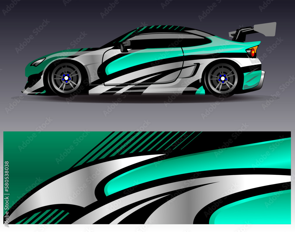 Vektorová grafika „Car wrap design vector. Graphic abstract stripe ...