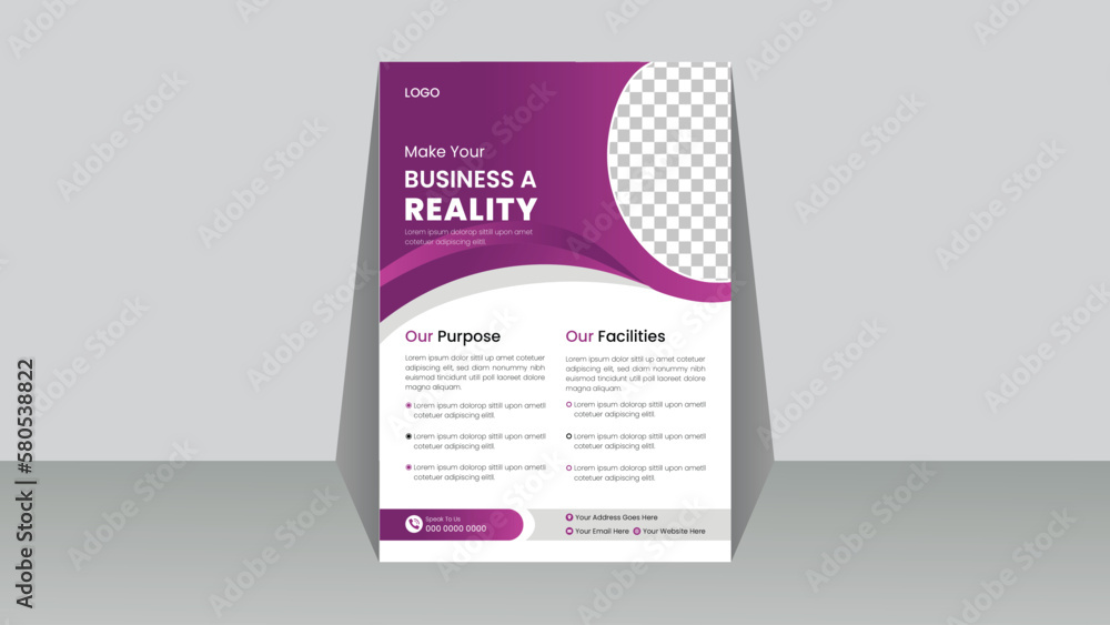 formal official curve Business flyer template vector design layout ...