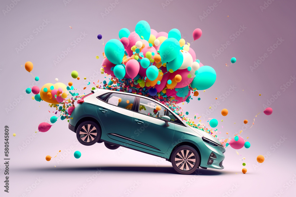 Electro car, 3d rendering super photo realistic background. Generative ...