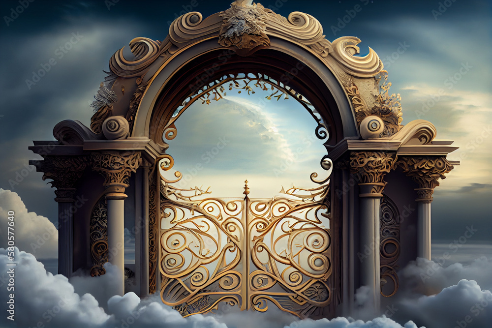 ภาพประกอบสต็อก Heaven: A common depiction of the afterlife in many ...