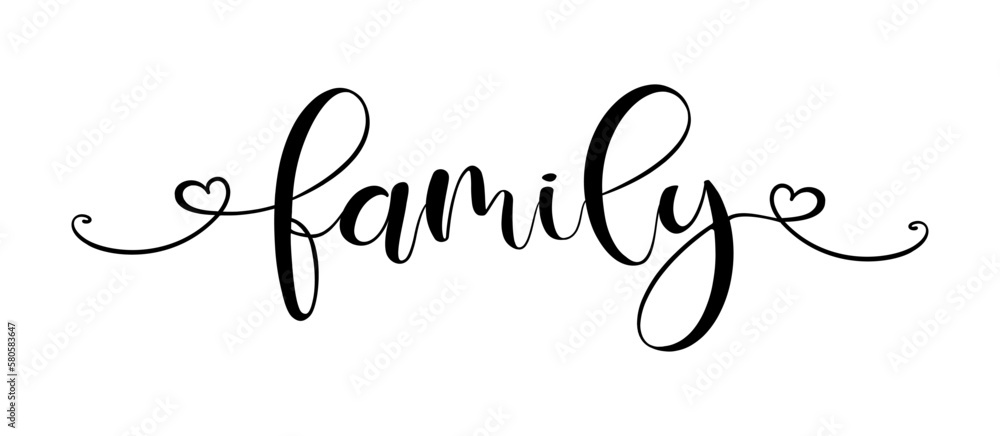 Family. Vector typography text. Inscription for home design, doormat ...