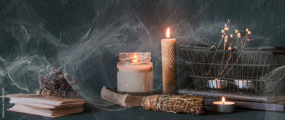 Tarot, astrology,Esoteric, Occult mystical ritual scene of sorcery ...