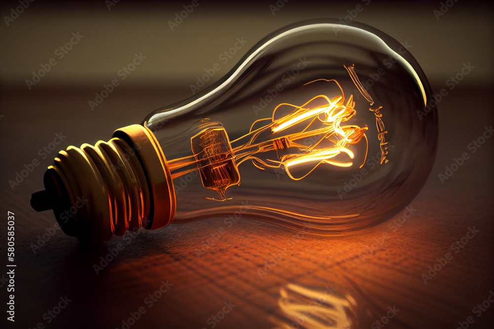 light bulb is one that depicts the filament inside the bulb.Generative ...
