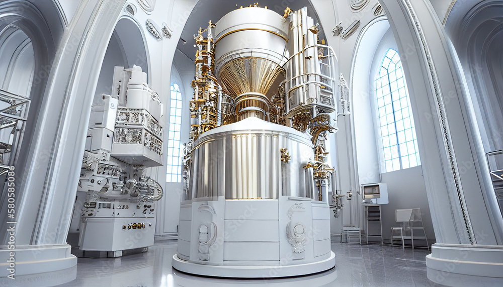 Conceptual high tech power plant thermonuclear or nuclear reactor ...