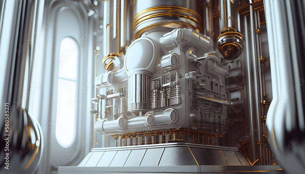 Conceptual high tech power plant thermonuclear or nuclear reactor ...