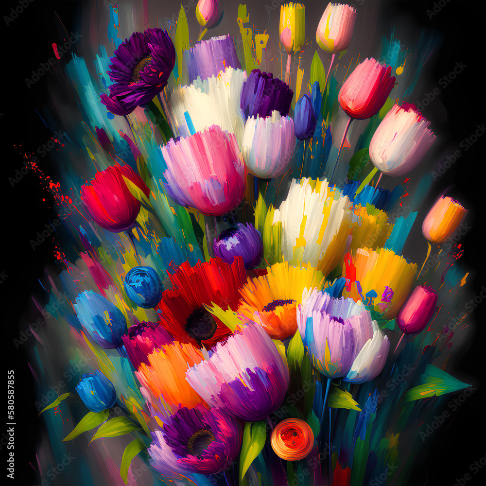 A Bouquet of Colorful Blooms, A Brilliant Bloomscape, A Festive Floral ...