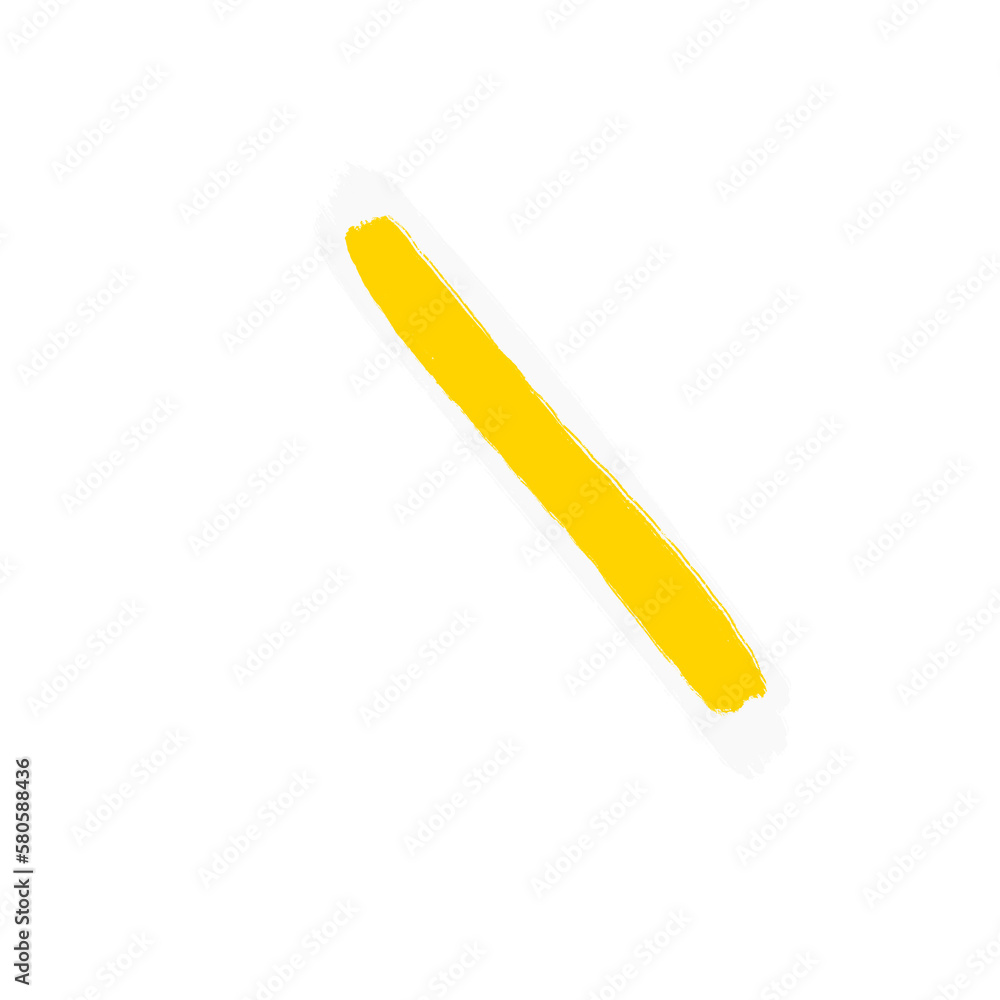 yellow pencil isolated on white yellow line with white outline on ...