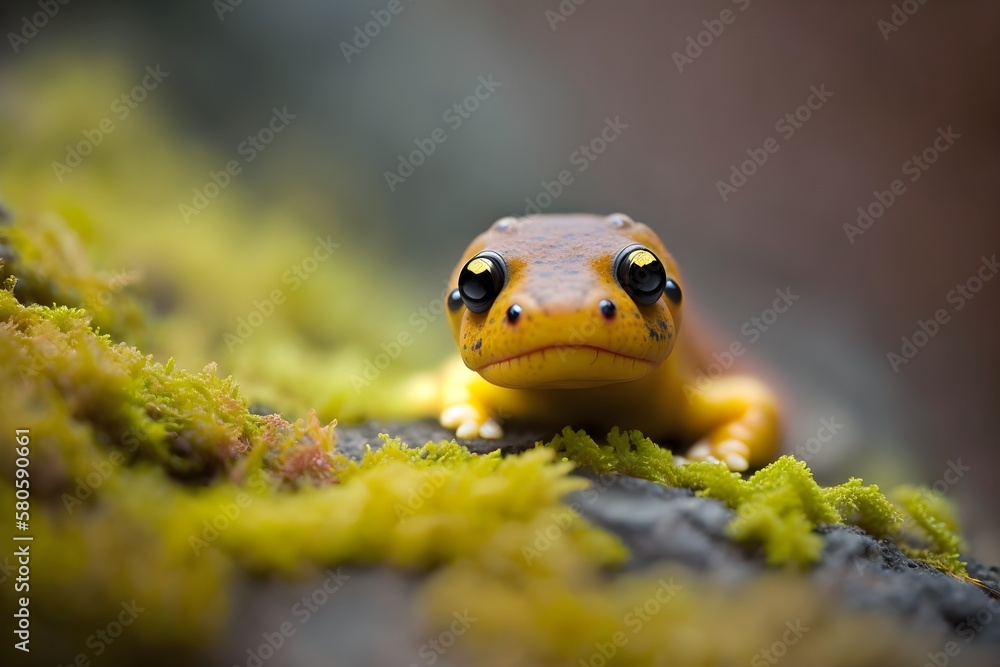 cute salamander with blur background made with Generative AI Stock ...
