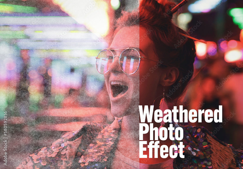 Weathered Photo Effect Stock Template | Adobe Stock