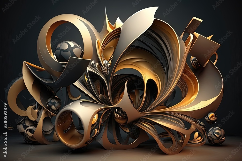3D abstract background featuring geometric shapes and patterns ...