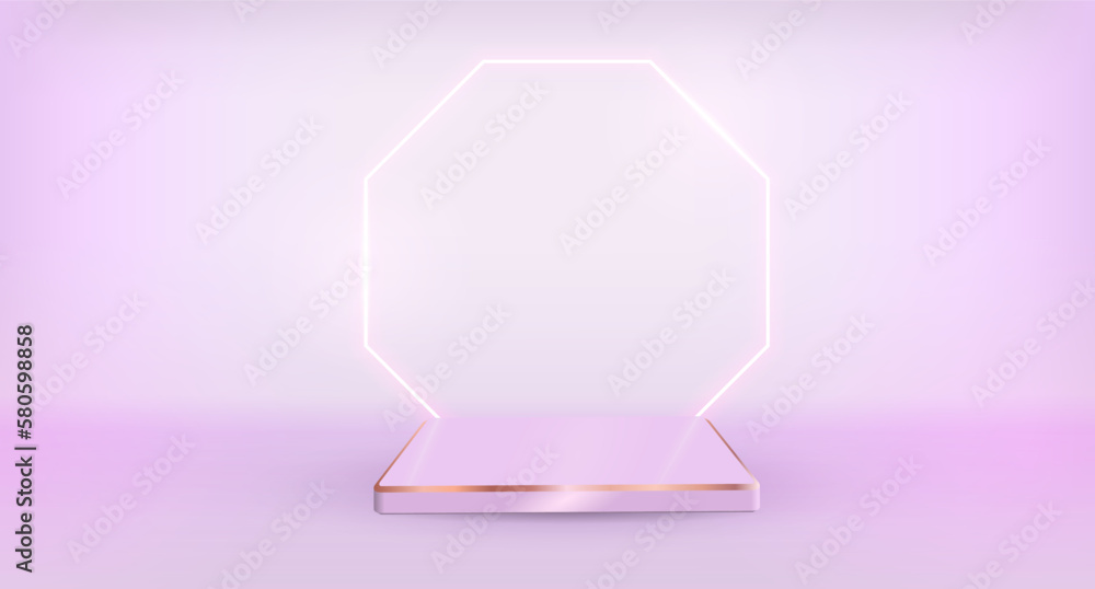 Light pink background with catwalk, stage template for presentation ...
