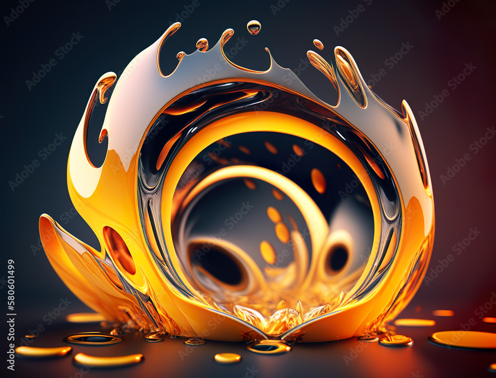 Special objects in 3d design in shining golden color, real luxury ...