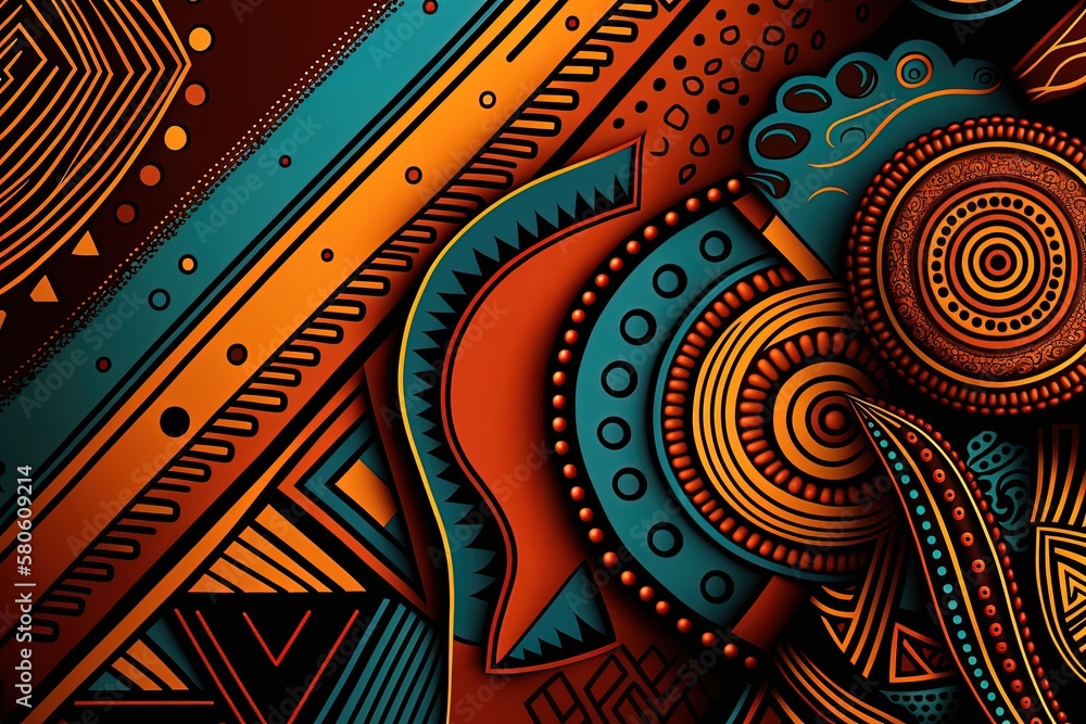 Background illustration with African patterns, print with African ...