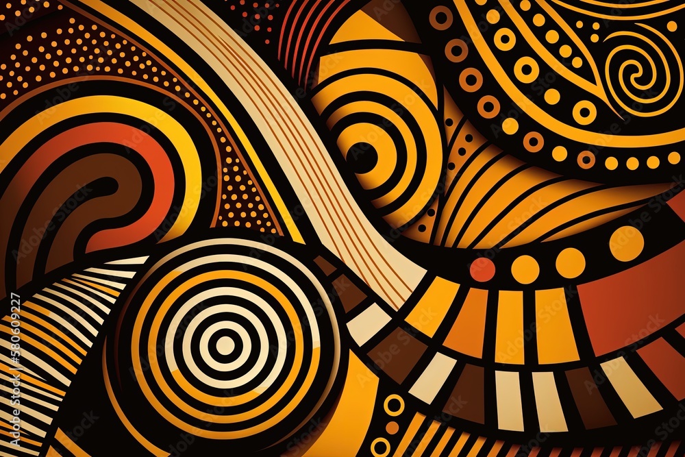 Background illustration with African patterns, print with African ...