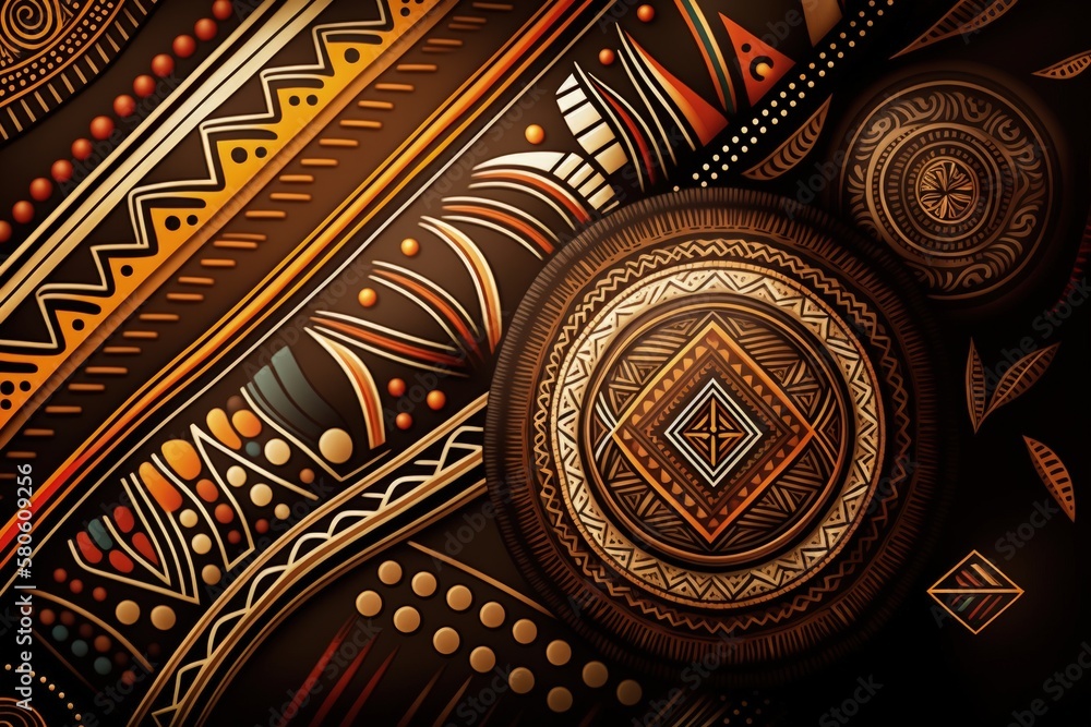 Background illustration with African patterns, print with African ...