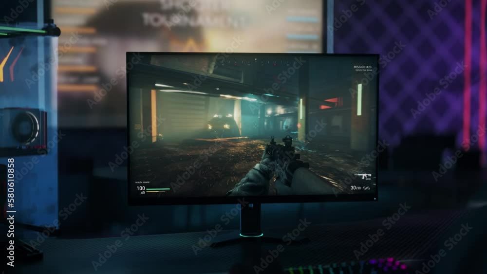 Player Defeated By Enemy Army Soldier In Shooter Video Game. Defeat ...