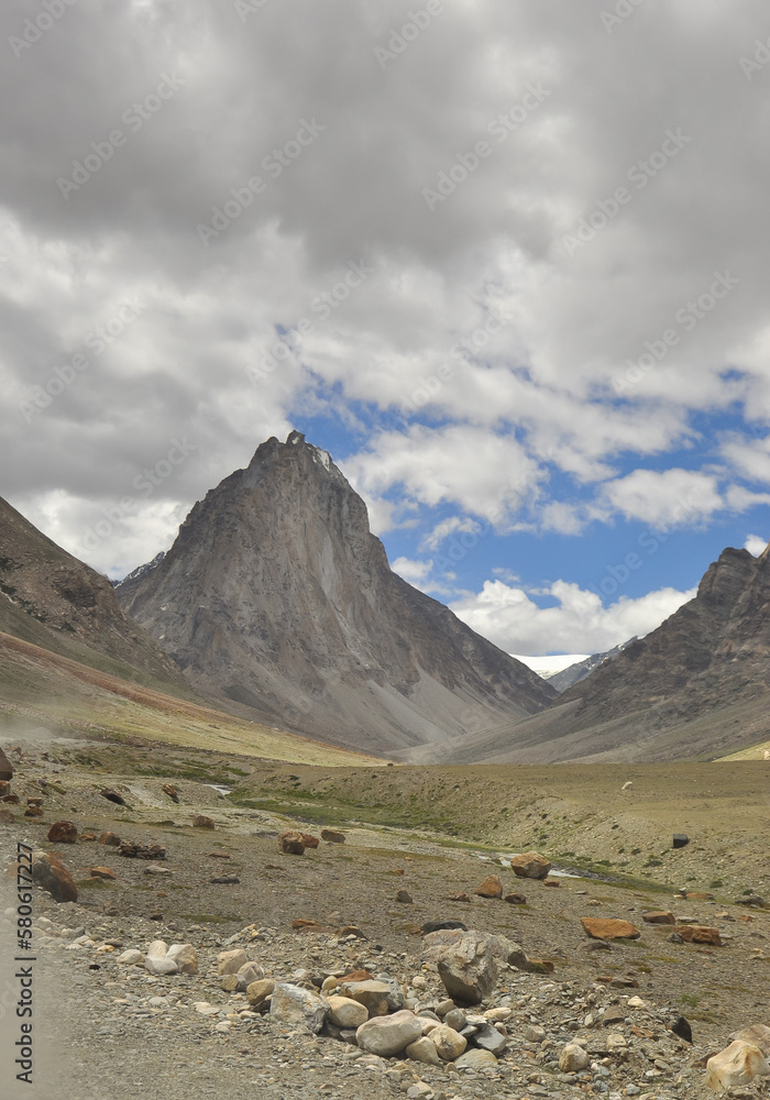Mount Gumbok Rangan (Gonbo Rangjon). A Tibetan Buddhist sacred mountain ...