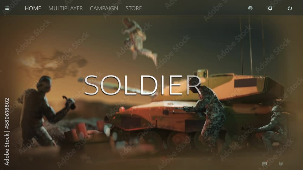Shooter Console Game Character Selection Screen. Choosing Tactical ...
