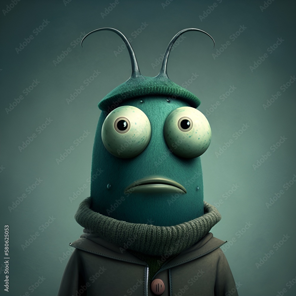AI generated portrait of Plankton as a human Stock-Illustration | Adobe ...