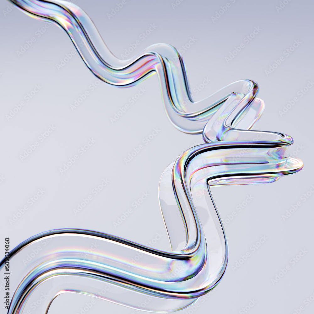 3d line, modern abstract design element 3d rendering, futuristic liquid ...