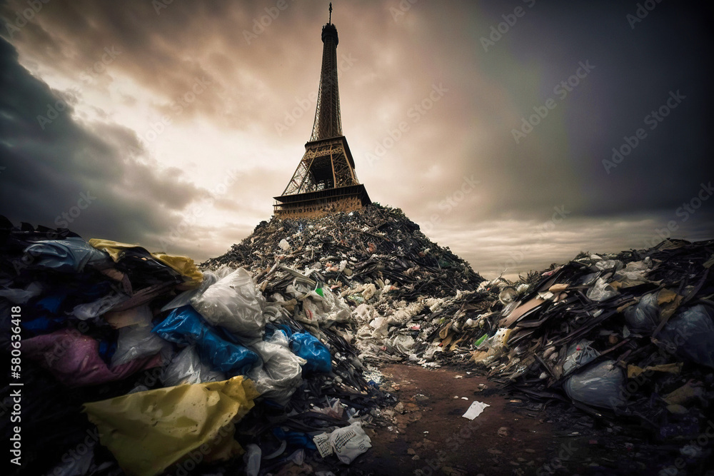 Garbage collectors' strike in Paris: a mountain of garbage in front of ...