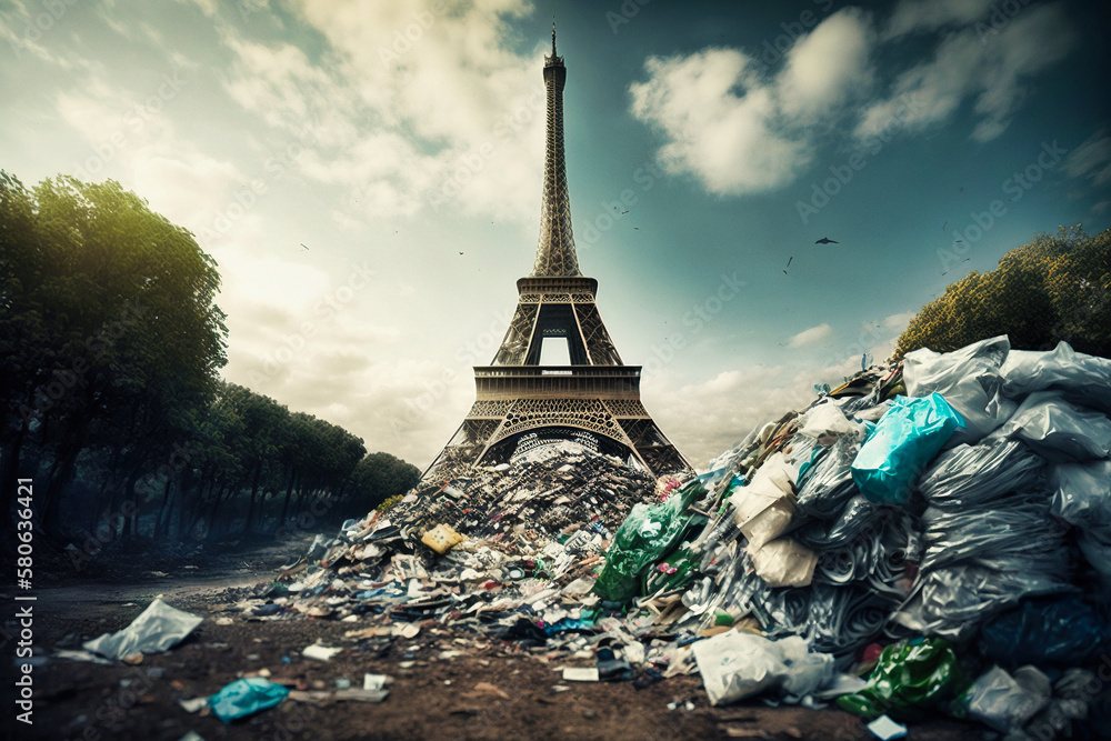 Garbage collectors' strike in Paris: a mountain of garbage in front of ...