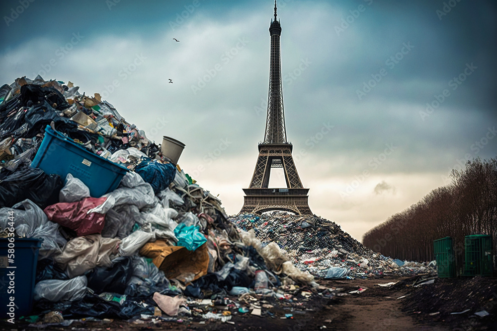 Garbage collectors' strike in Paris: a mountain of garbage in front of ...