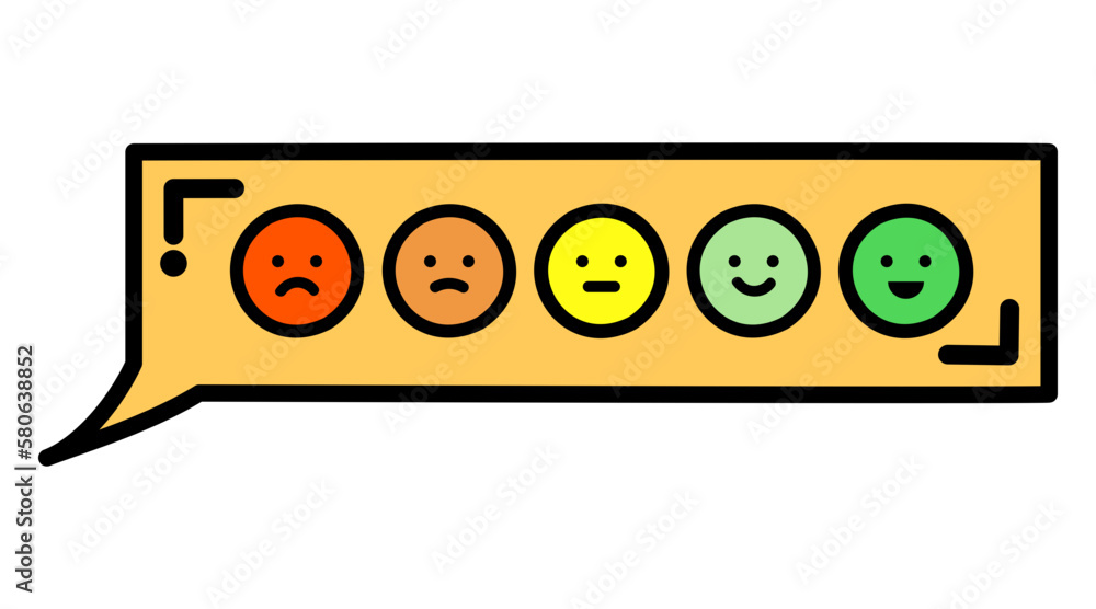 Vetor de Emotion scale indicator. Cartoon face with different mood ...