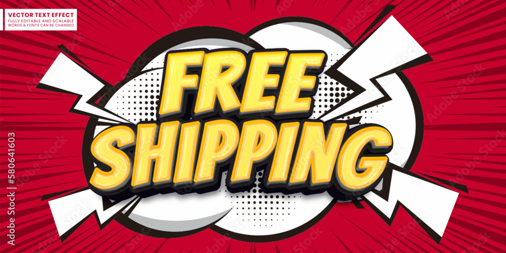free shipping text effect editable three dimension comic font style ...