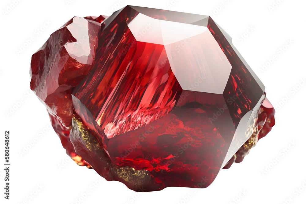 Beautiful red crystal on transparent background, as PNG. Mysterious ...